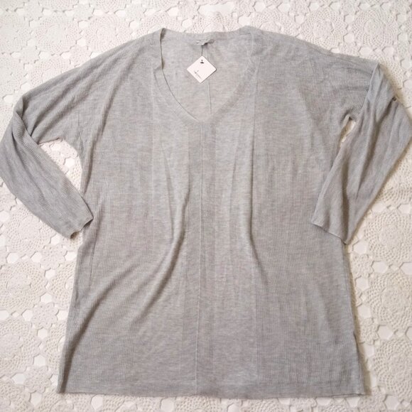 Halogen | Sweaters | New Halogen Sweater Gray V Neck Tunic Length ...